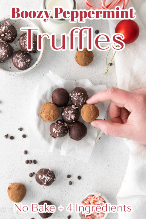 Boozy Peppermint Truffles – Mildly Meandering